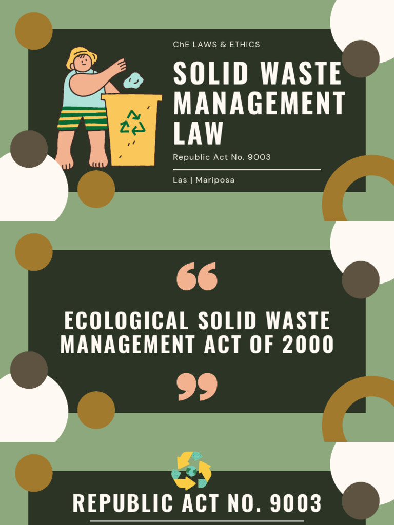RA 9003: Ecological Waste Management Act | PDF | Waste Management ...