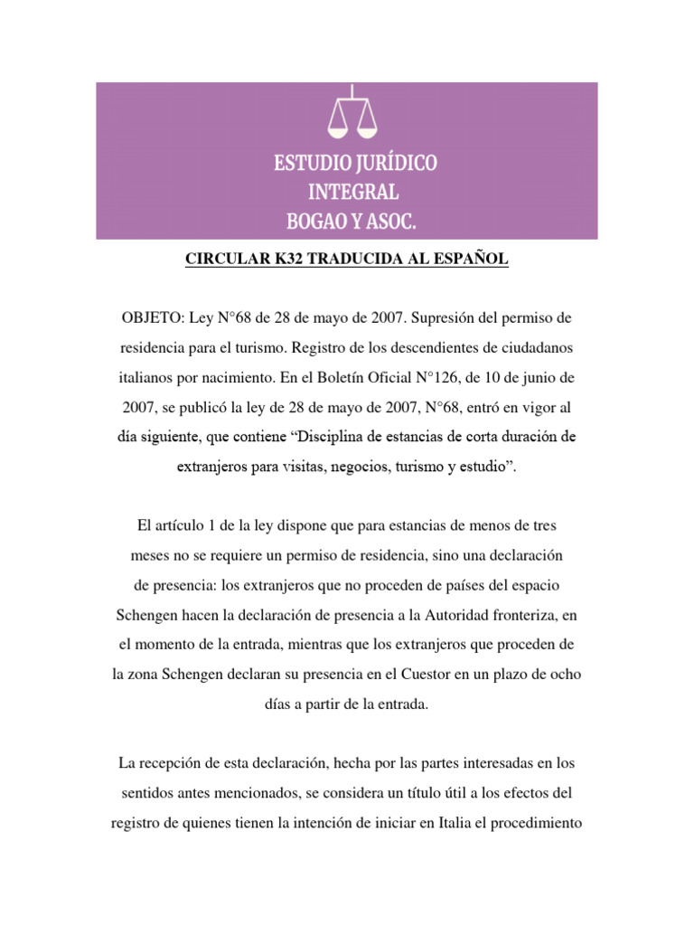Circular K32 Traducida Al Español | PDF | Derecho