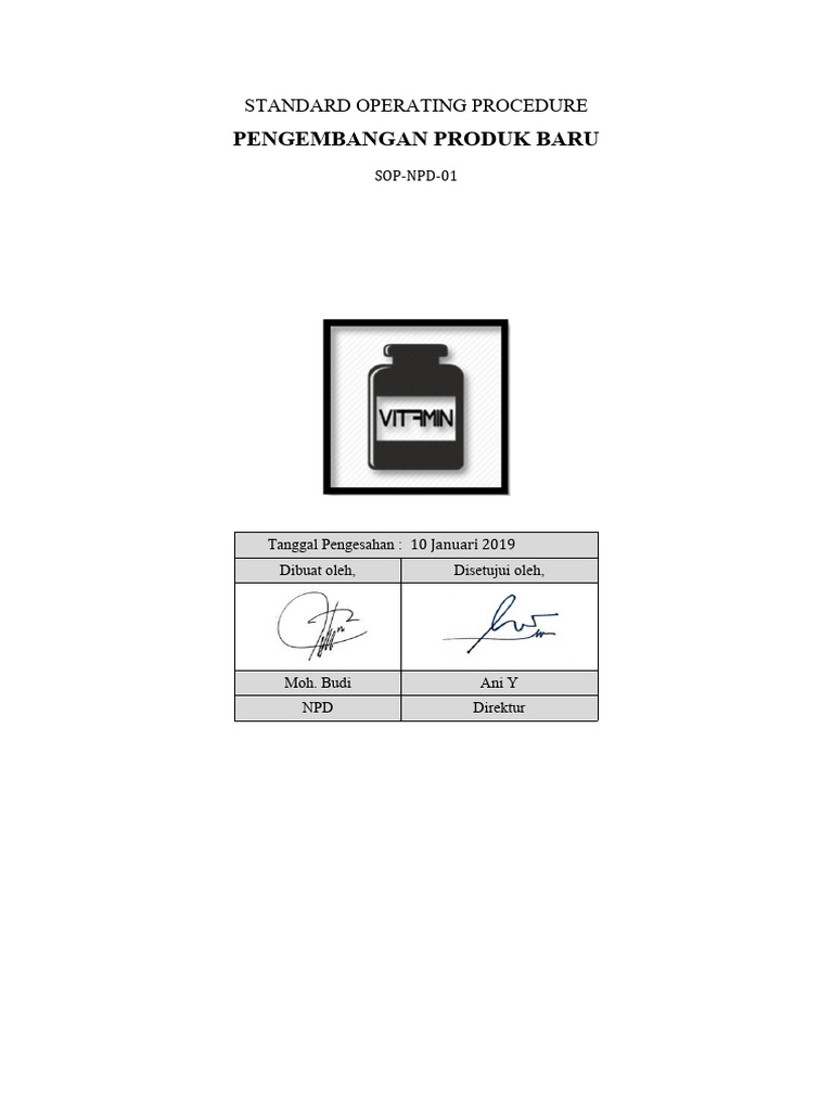 SOP-NPD-01 Pengembangan Produk Baru | PDF