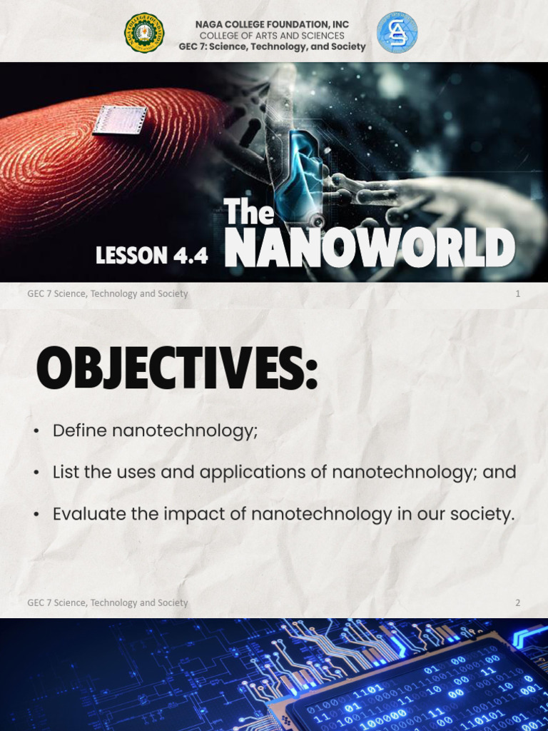 Lesson 4.4 The Nanoworld | PDF | Nanotechnology | Emerging Technologies