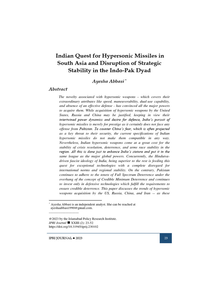 Article 2 Ipri Journal Xxiii I Ayesha Abbasi Final June 27 | PDF ...