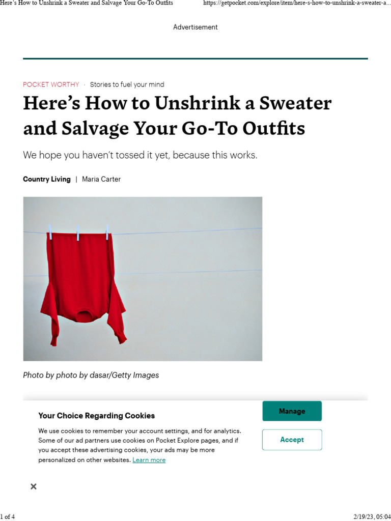 Here's How To Unshrink A Sweater and Salvage Your Go-To Outfits | PDF ...