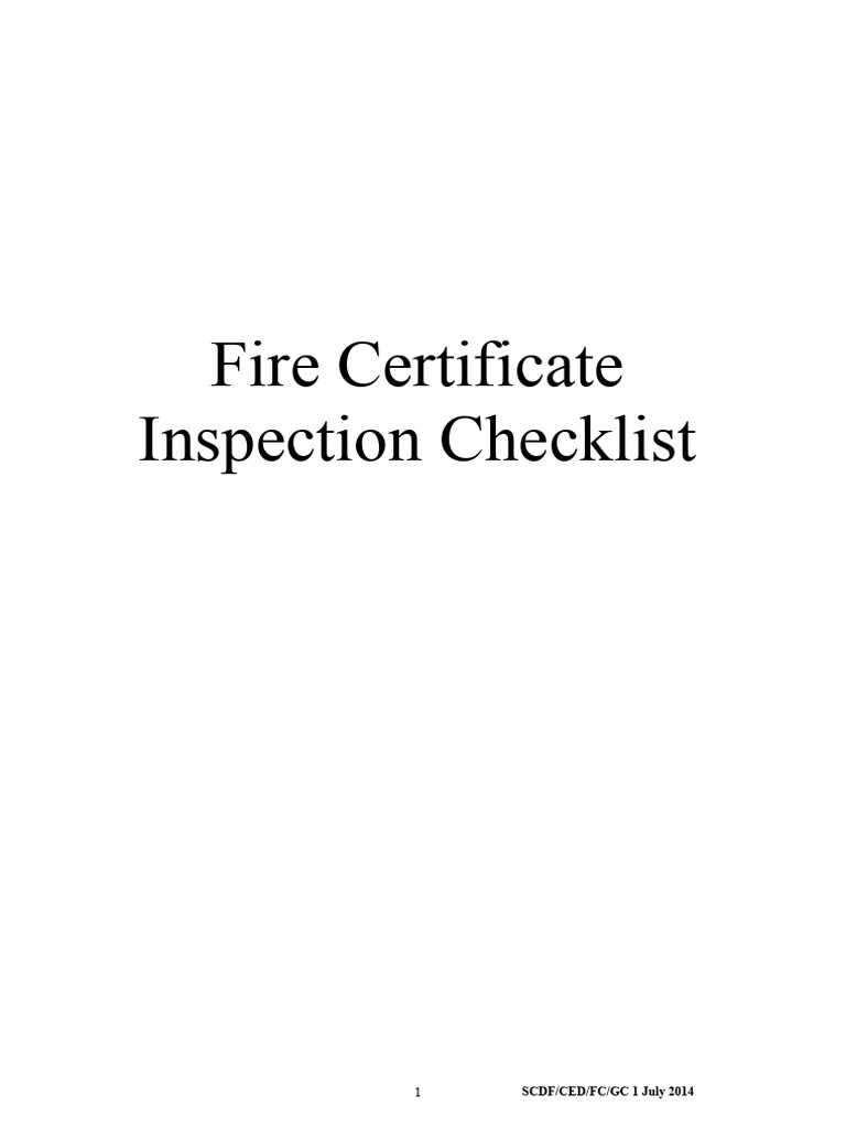 Checklist For Fire Protection Systems and Fire Safety Measures | PDF ...
