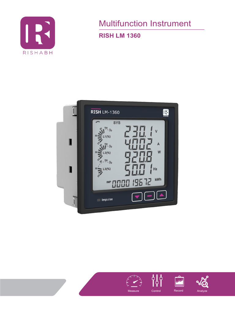 RISH LM 1360 Multifunction Meter Guide | PDF | Relay | Usb