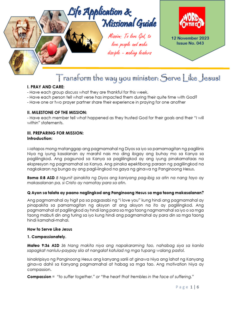 LAMG Transform The Way You Minister Serve Like Jesus | PDF