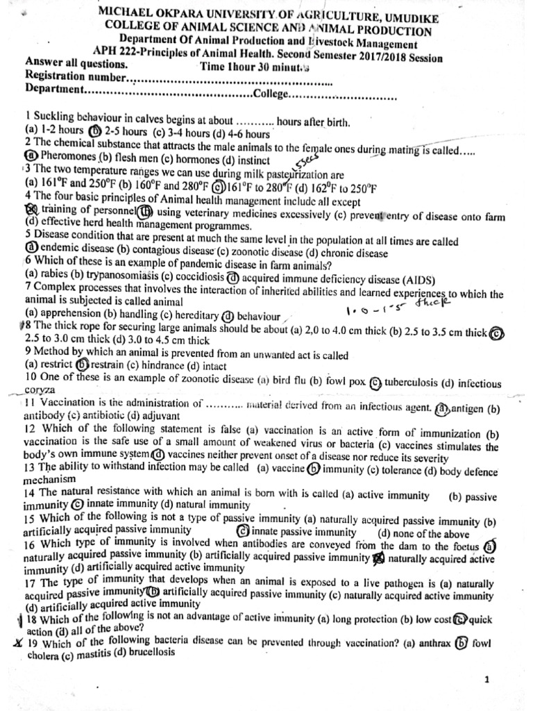 APM - APH 222. Past Questions . | PDF