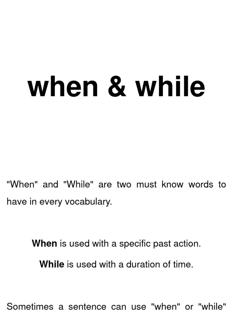 13 When & While | PDF