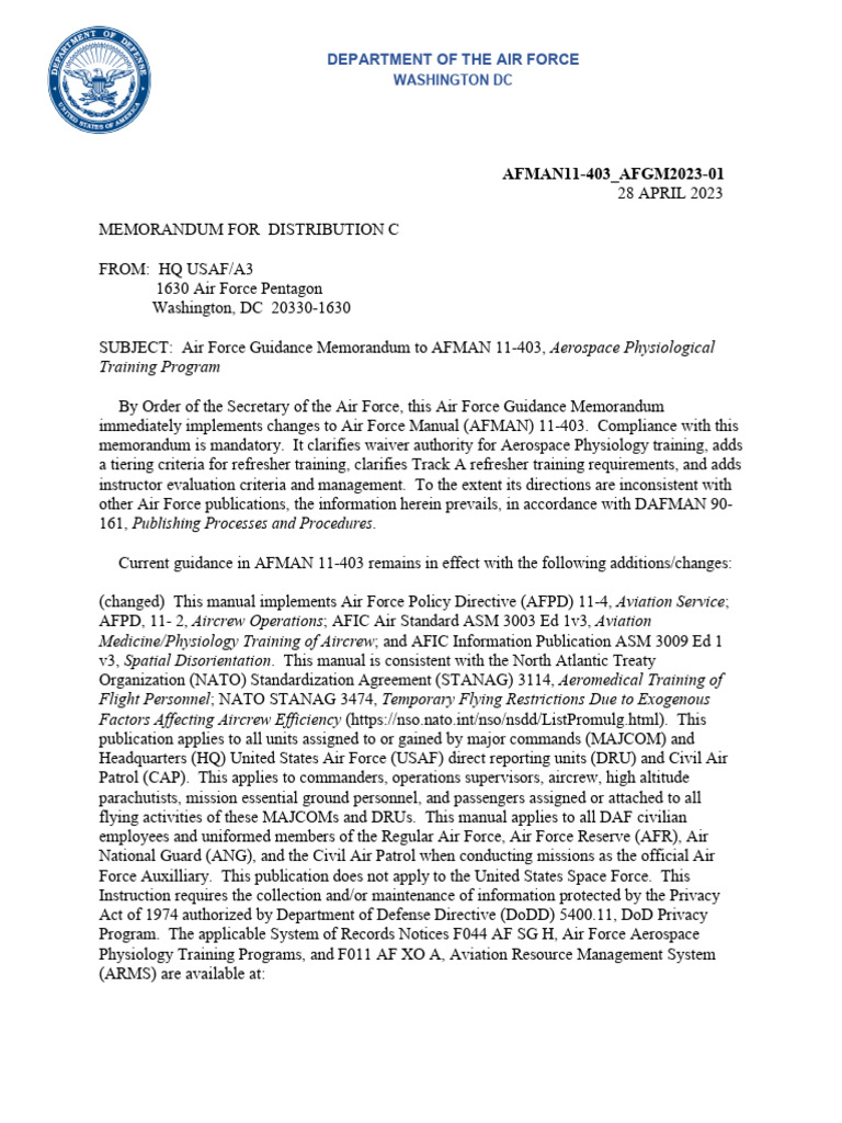 Afman11 403 | PDF | Civil Air Patrol | United States Air Force