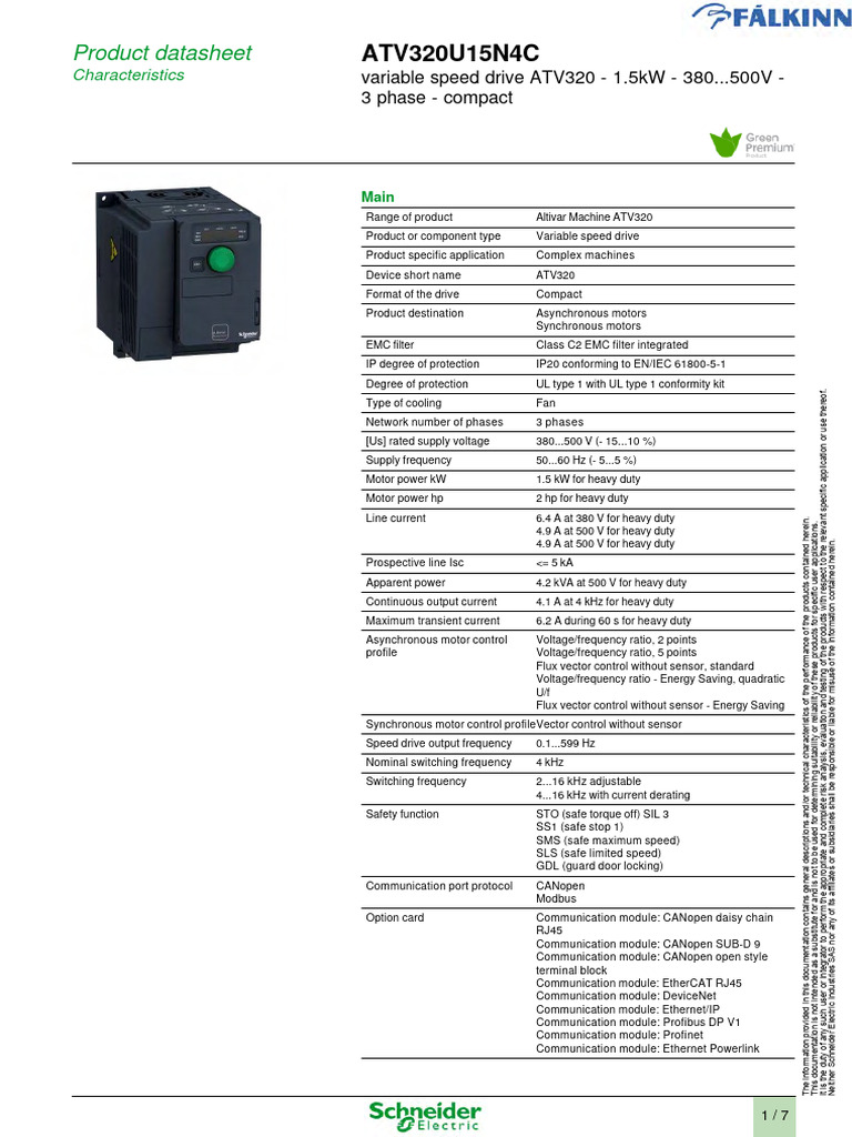 ATV320U15N4C Document | PDF | Relay | Electric Motor