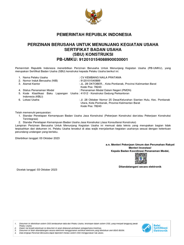 Sbu Kembang Naila Pratama - BG002 Gedung Perkantoran | PDF
