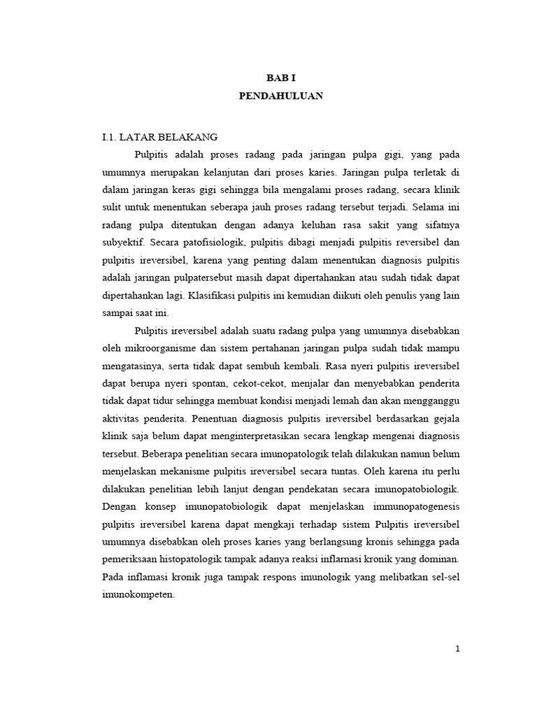 Klasifikasi Pulpitis: Reversibel dan Ireversibel | PDF | Kesehatan Holistik