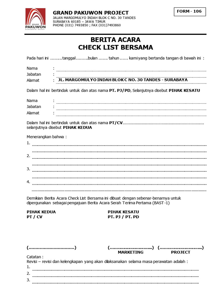 Ba Checklist | PDF | Bisnis | Teknologi & Rekayasa