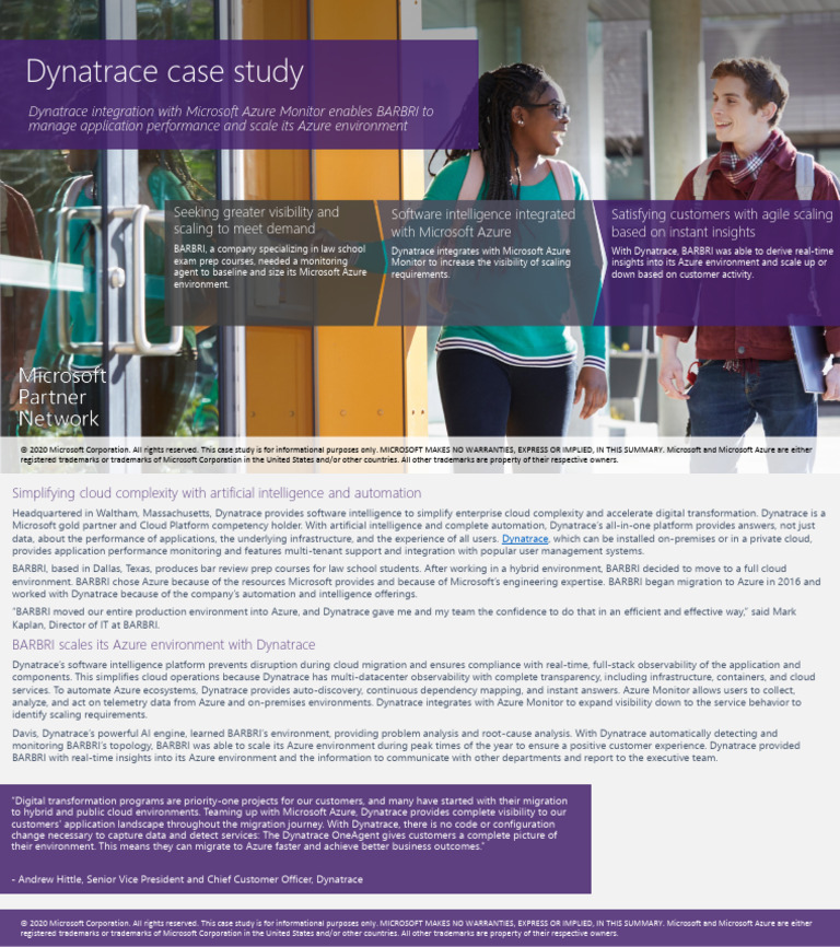 Partner Success Story - Dynatrace | Download Free PDF | Cloud Computing ...