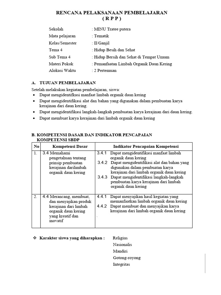RPP Adiwiyata Asnal | PDF