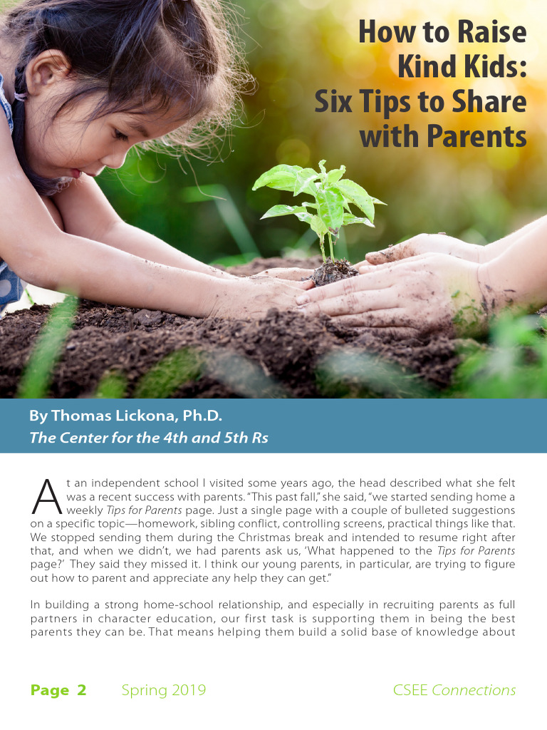 How To Raise Kind Kids. Six Tips To Share With Parents (Inglés ...