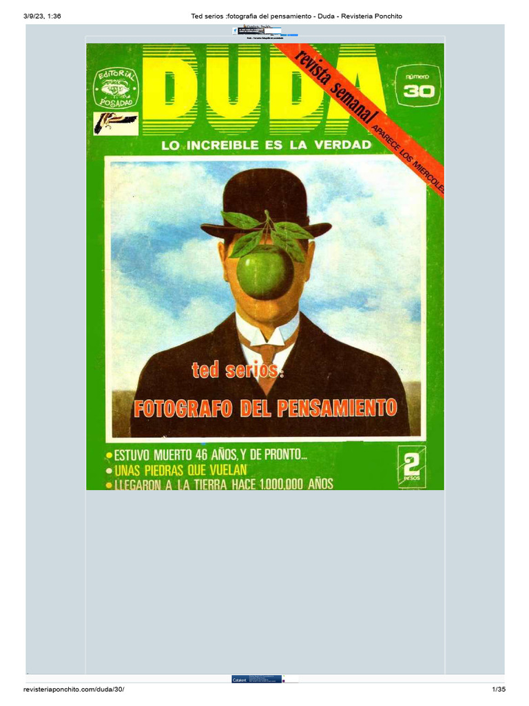 30 Ted Serios Fotografia Del Pensamiento - Duda - Revisteria Ponchito | PDF