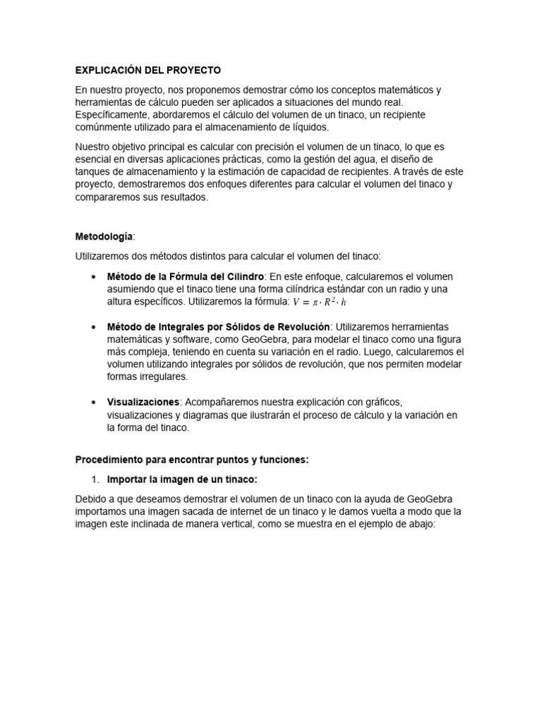 Explicación Del Proyecto | PDF | Función (Matemáticas) | Prueba matemática