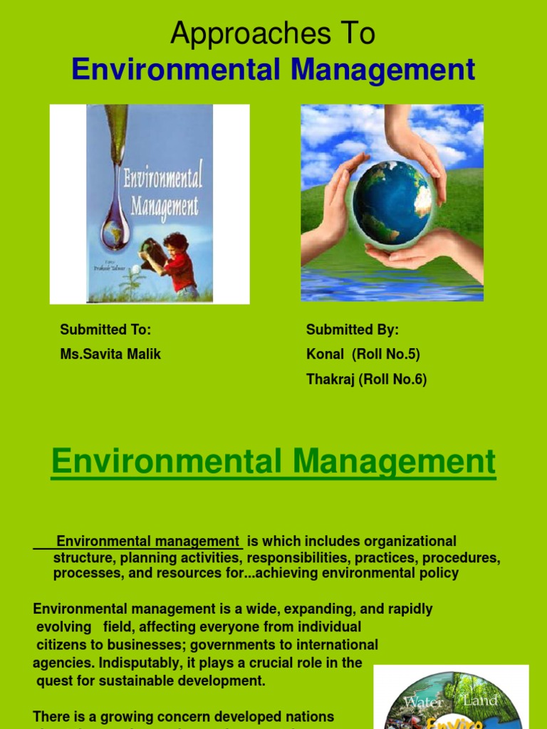 Environmental Management: Approaches To | PDF | Environmental Resource ...