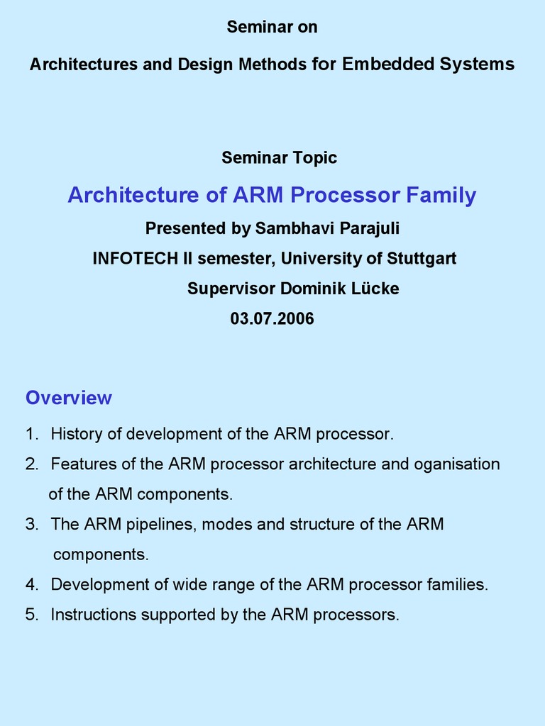 An In-Depth Overview of the ARM Processor Architecture and Its ...