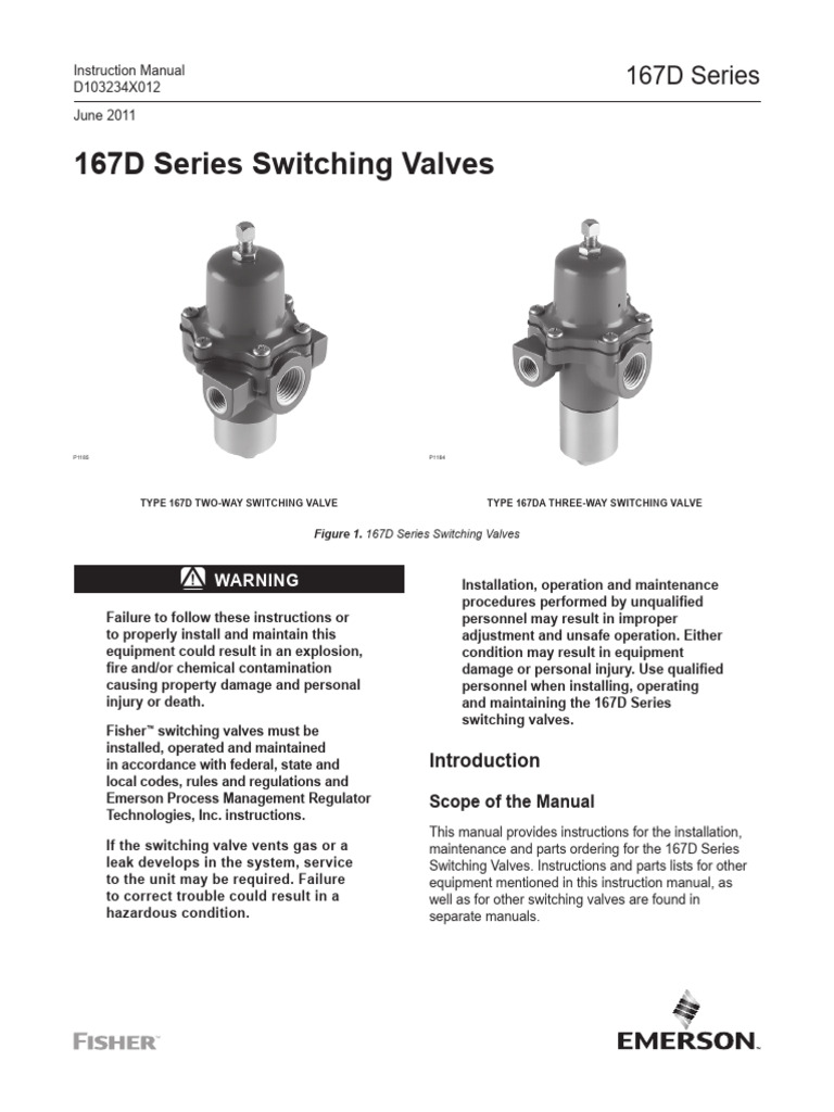 Manuals 167d 167da 167ds 167das Switching Valves Instruction Manual Fisher en en 6075304 | PDF ...