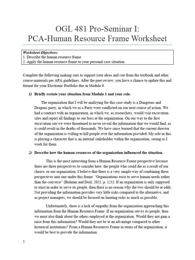3 HR Frame Worksheet - DND | PDF | Human Resources | Motivation