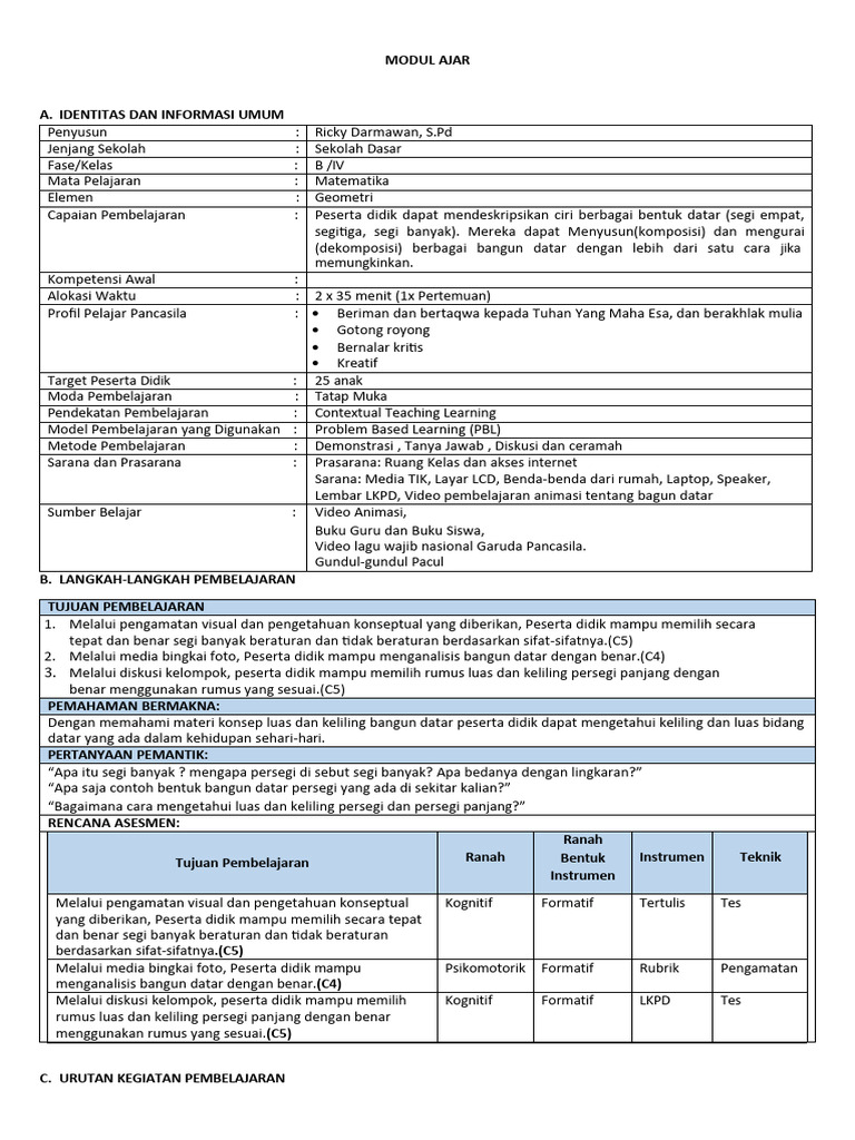 MODUL AJAR_Ricky Darmawan | PDF