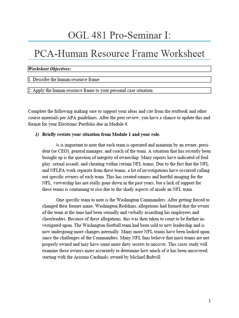 3 HR Frame Worksheet Alcaraz | PDF | Human Resources | Leadership