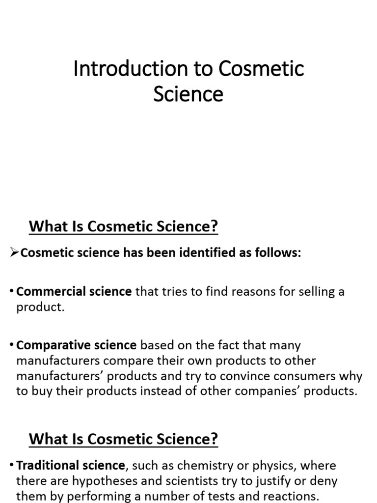 Introduction to Cosmetic Science | PDF | Cosmetics