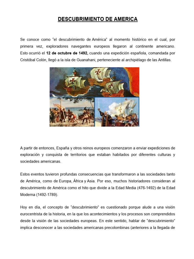 Descubrimiento de America | PDF | Cristobal colon | Imperio español
