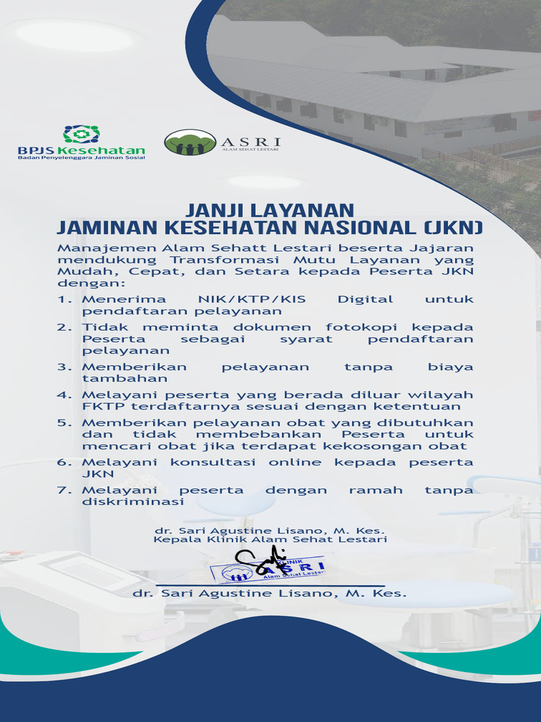 Janji Layanan JKN Klinik Alam Sehat | PDF