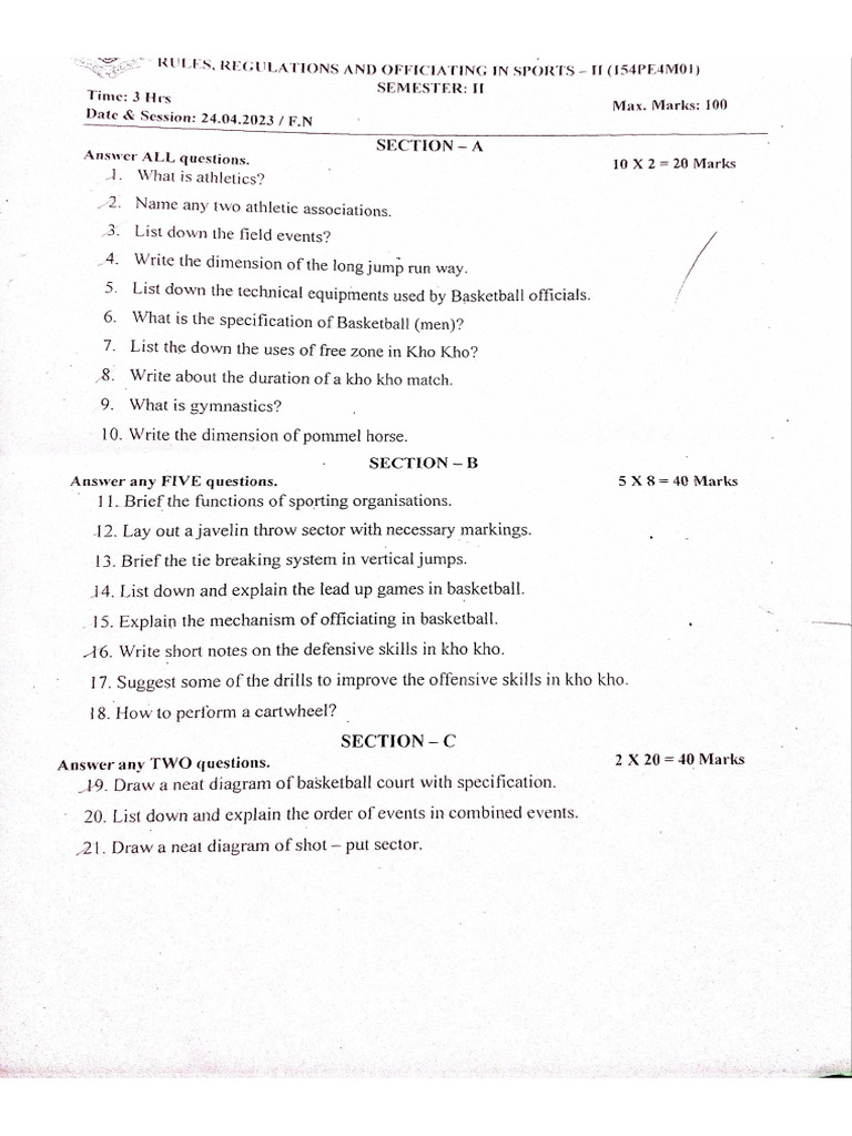 Rules and Regulations Question Paper | PDF