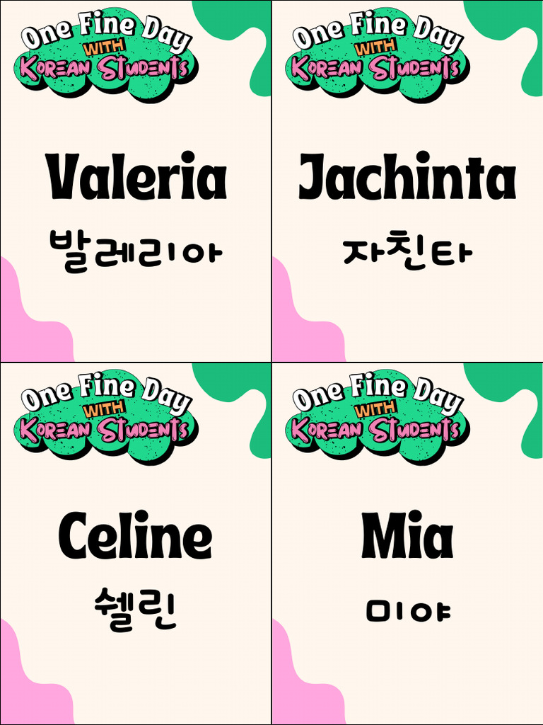 Name Tag One Fine Day | PDF