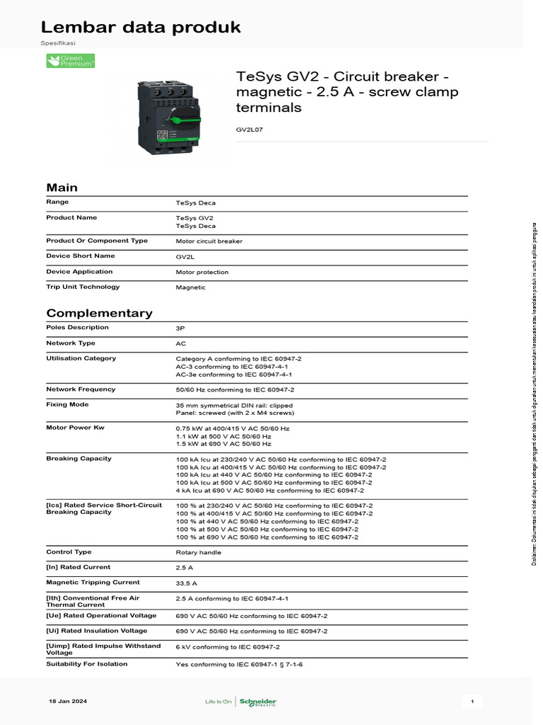 Schneider Electric - TeSy14414s-Deca-frame-2 - GV2L07 | PDF ...