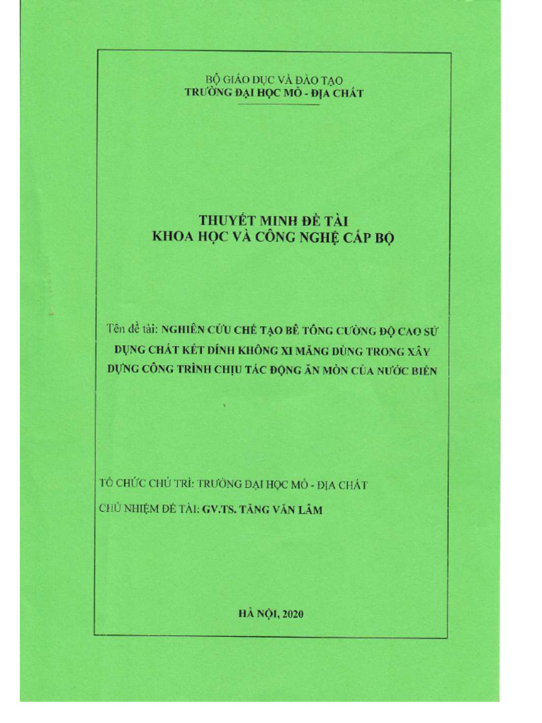 Tang Van Lam - Nghien Cuu Che Tao Be Tong Cuong Do Cao Su Dung Chat Ket ...