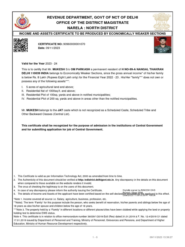 Ews Certificate | PDF | Government