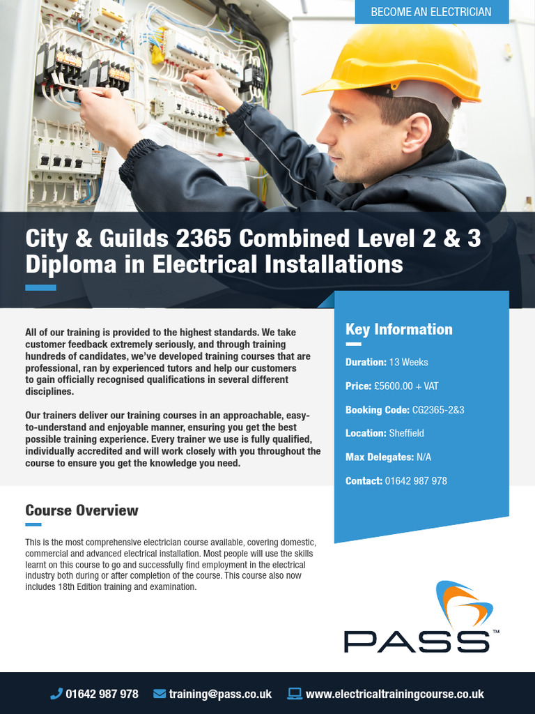 City Guilds 2365 Combined Level 2 3 Diploma in Electrical Installations | Download Free PDF ...