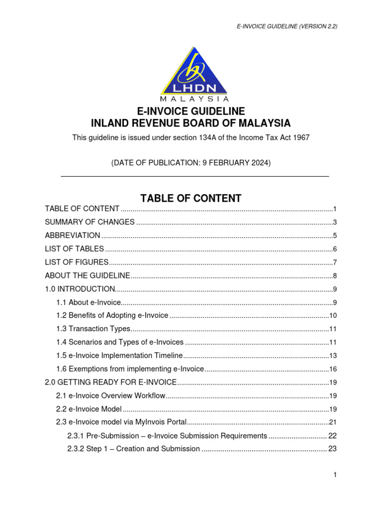 IRBM E-Invoice Guideline V2.2 | PDF | Xml | Json