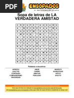 Sopa de Letras: Autoestima y Valores | PDF