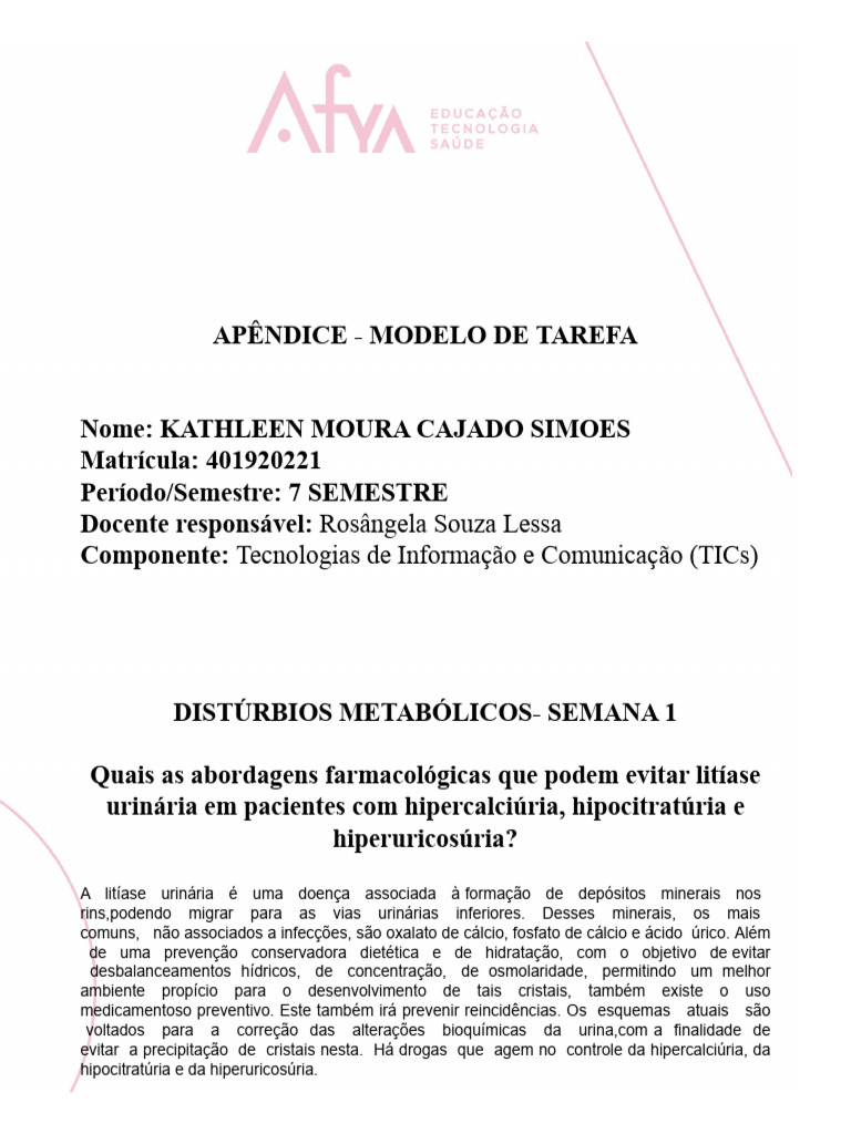 Abordagens Farmacológicas na Litíase | PDF | Especialidades médicas ...