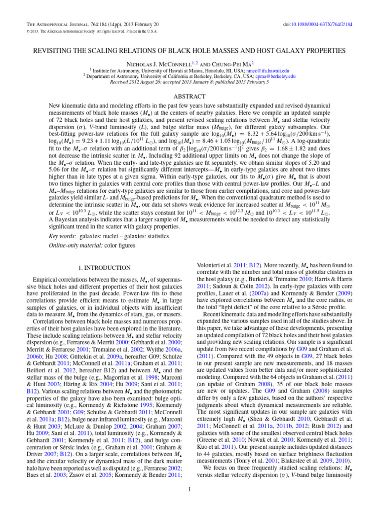 Revisiting The Scaling Relations of Black Hole Masses and Host Galaxy ...