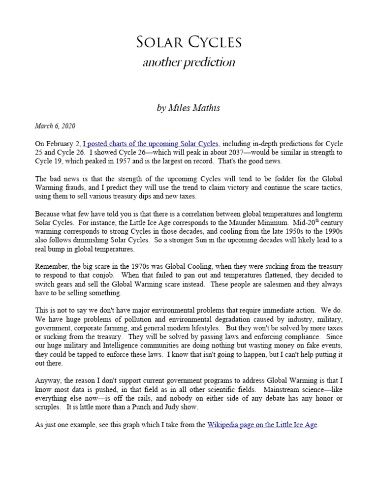 Miles Mathis - Solar Cycles, Another Prediction | PDF | Solar System ...