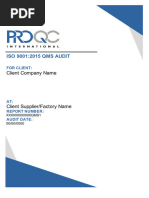 Sample IQA Report | PDF | Audit | Iso 9000