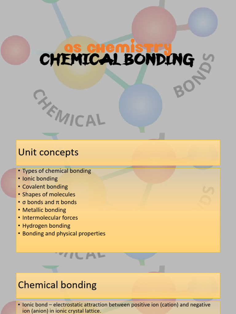 AS Chemistry - Chemical Bonding | PDF | Chemical Bond | Chemical Polarity