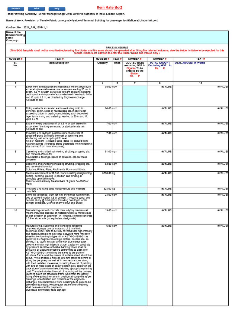Boq 203090 | PDF | Concrete | Sheet Metal