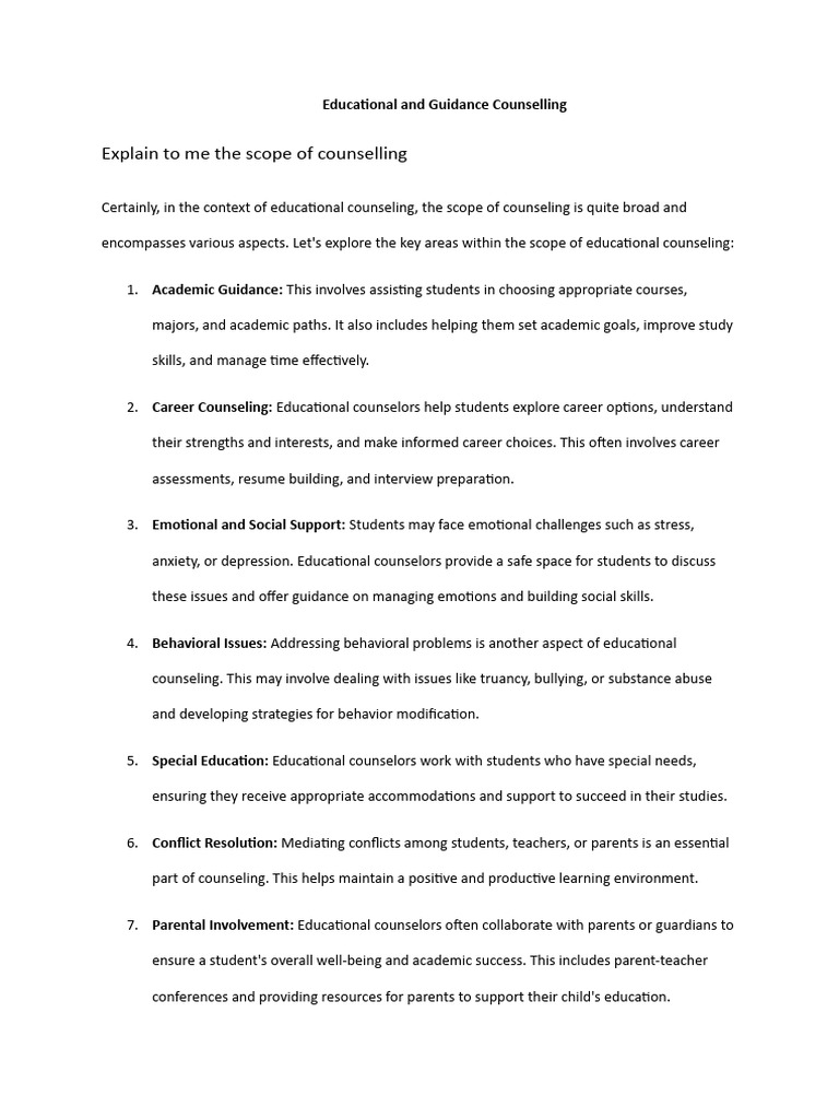 Educational and Guidance Counselling | PDF | School Counselor ... Educational and Guidance Counselling | PDF | School Counselor ...