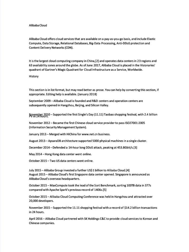 Introduction To Cloud Computing Alibaba Cloud | PDF | Cloud Computing | Databases