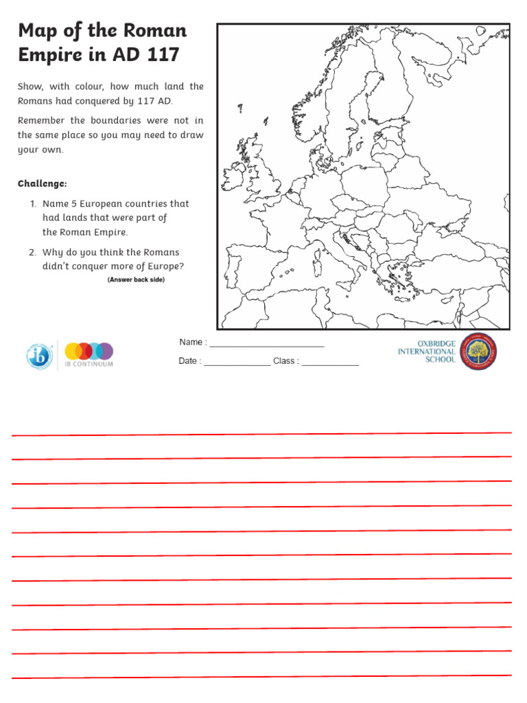 Spread of The Roman Empire Map Worksheet - Ver - 8 5 | PDF