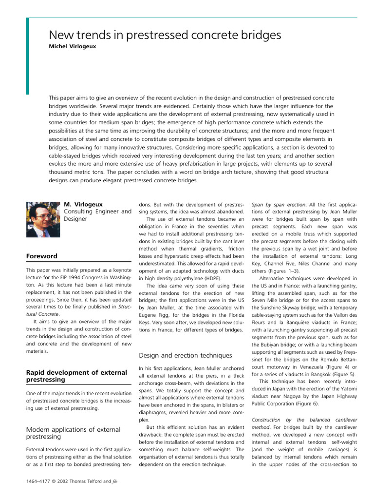 Nkcq New Trends In Prestressed Concrete Bridges Pdf Prestressed Concrete Concrete