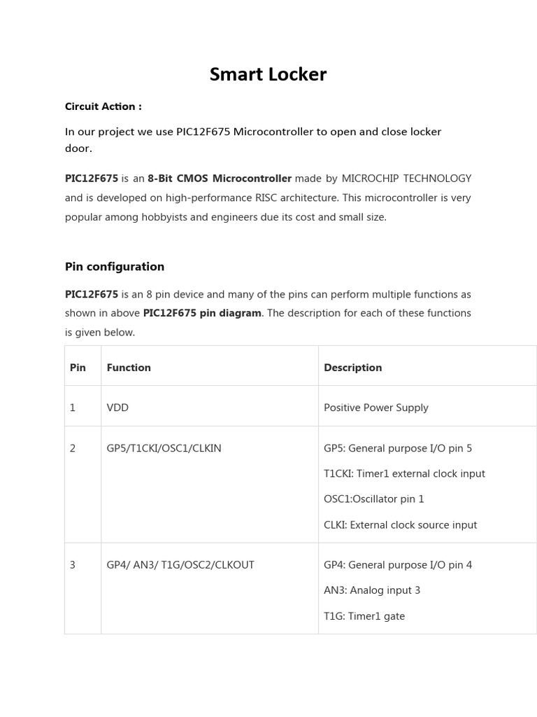 Smart Locker | Download Free PDF | Microcontroller | Electronic Engineering