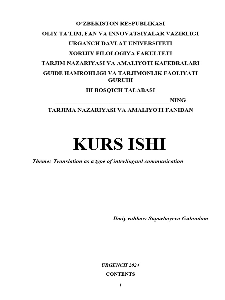 Translation As A Type of Interlingual Communication | PDF ...